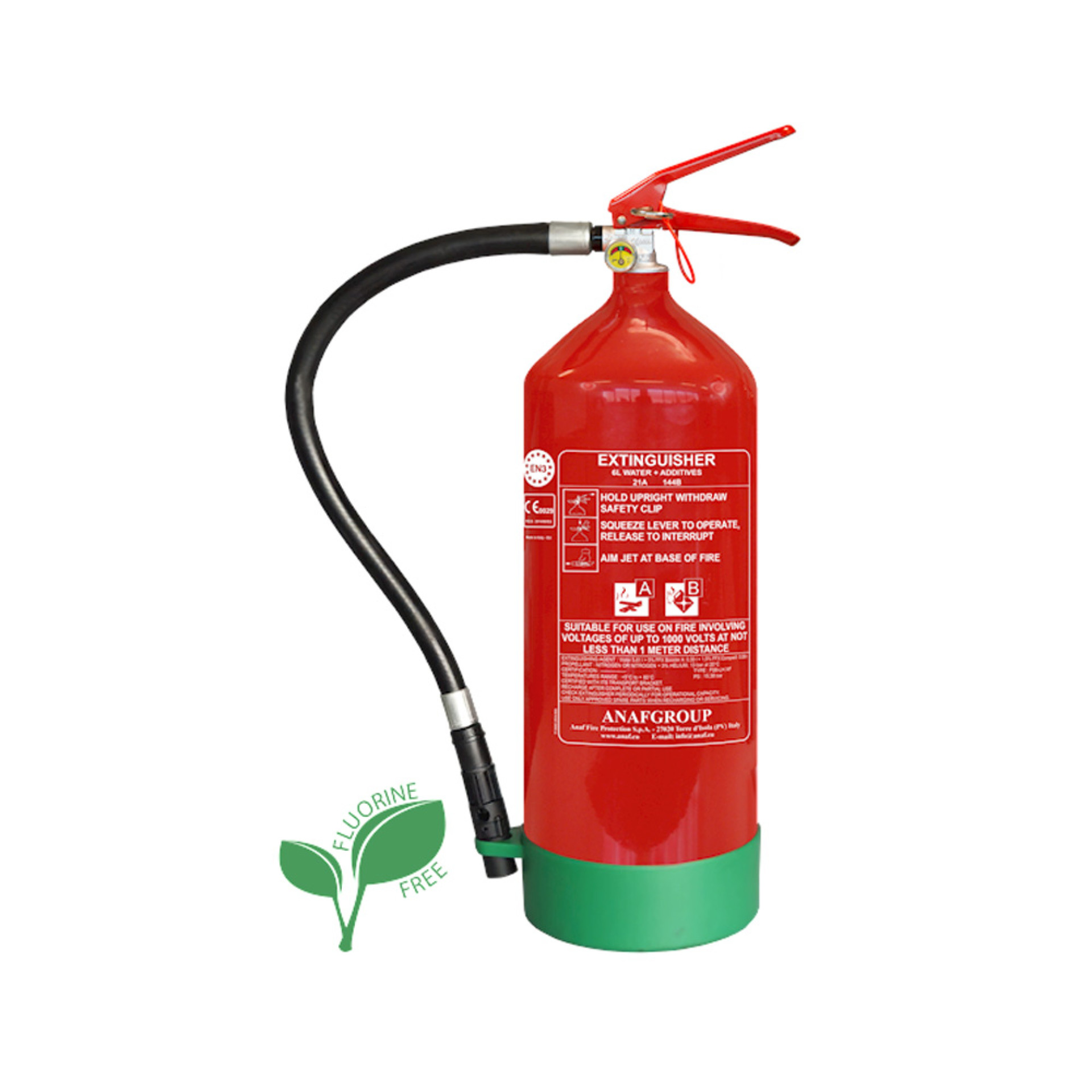 Extincteur eau/mousse bâtiments Belgique 6L AB sans fluor manomètre ...