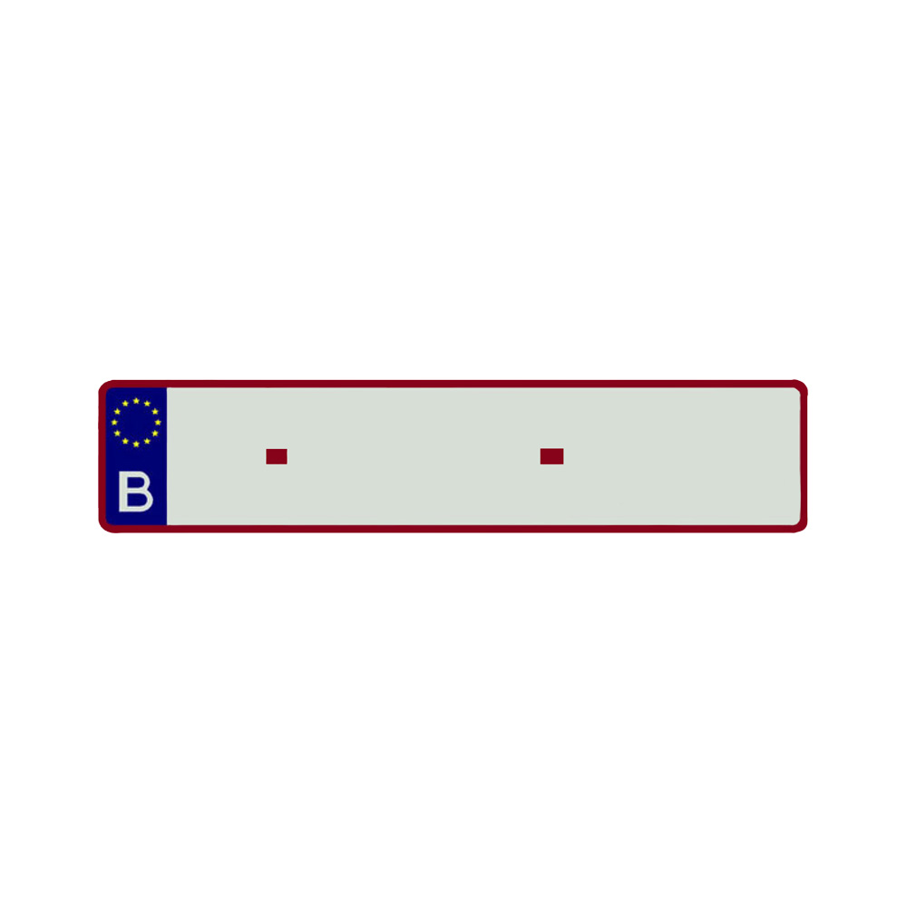 Nummerplaat B met streepjes aluminium wit/robijn 52x11cm (50st.) | 169505DS