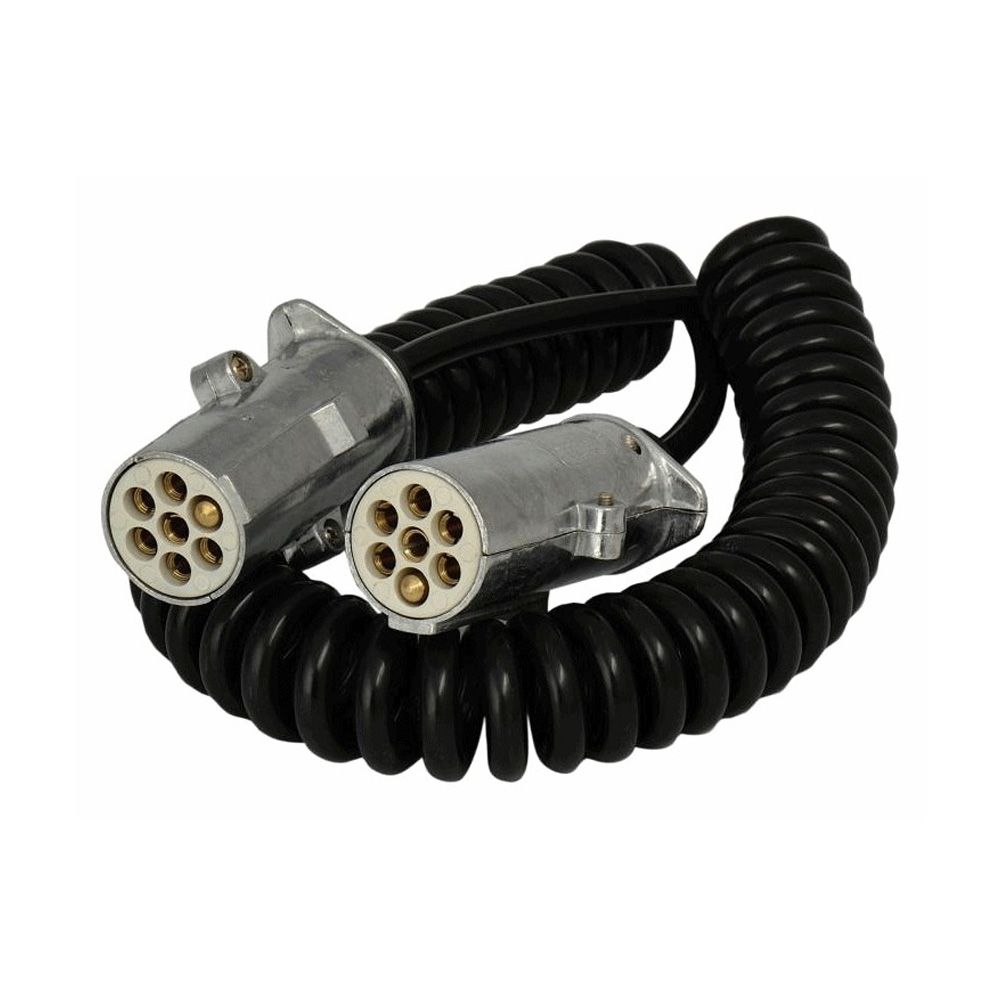 Câble spirale 7-broches 24V métal 3,8m fiches type S | LE481254