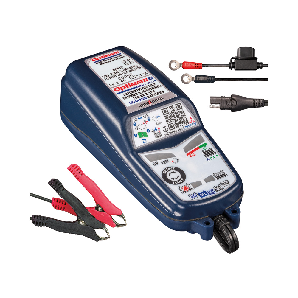 Druppellader OptiMate 5 VoltMatic 6V-4A / 12V-3A Silver | 252017