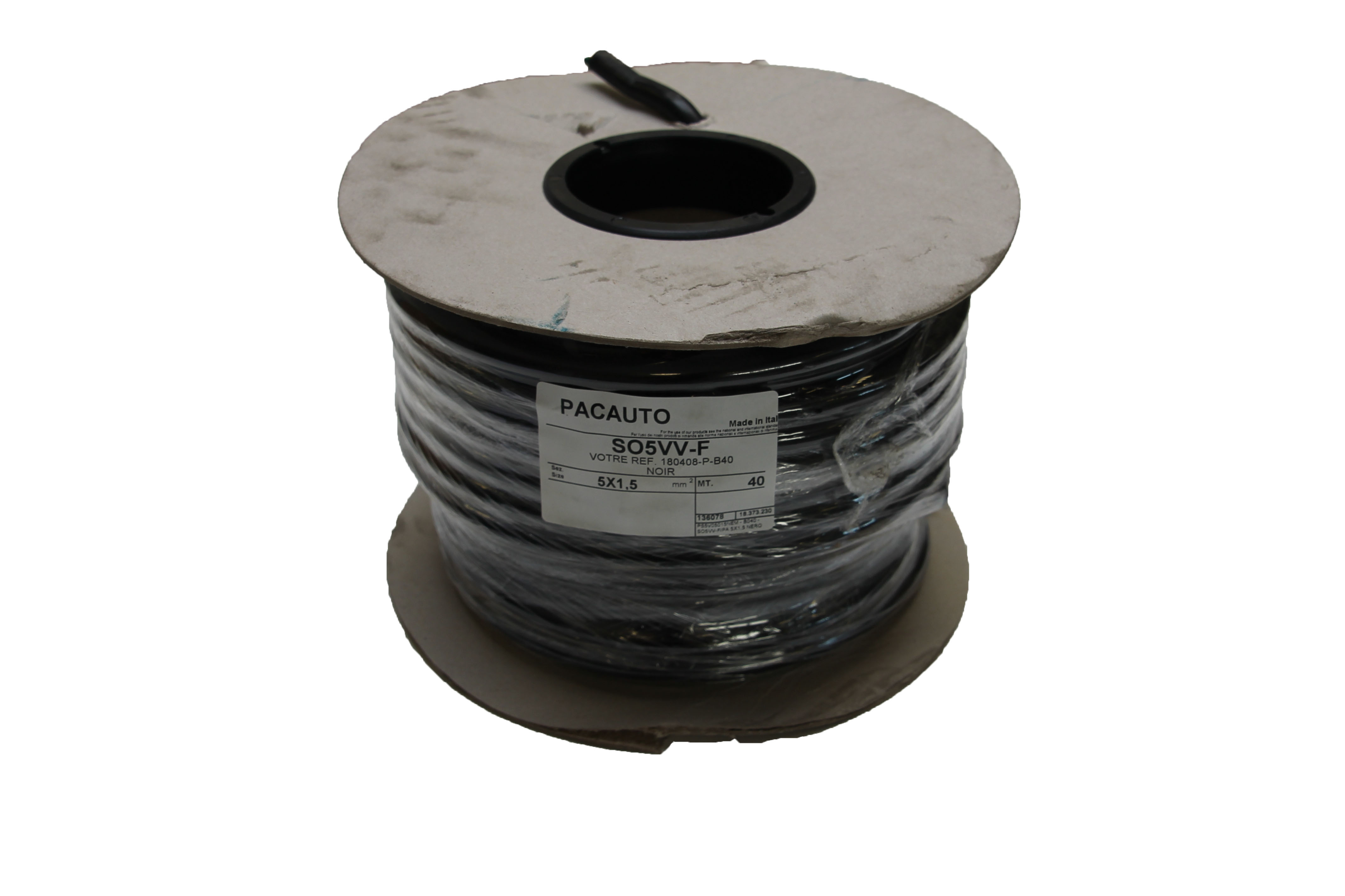 Câble 5x1,5mm² 40m bobine cartonne | 180408-P-B40