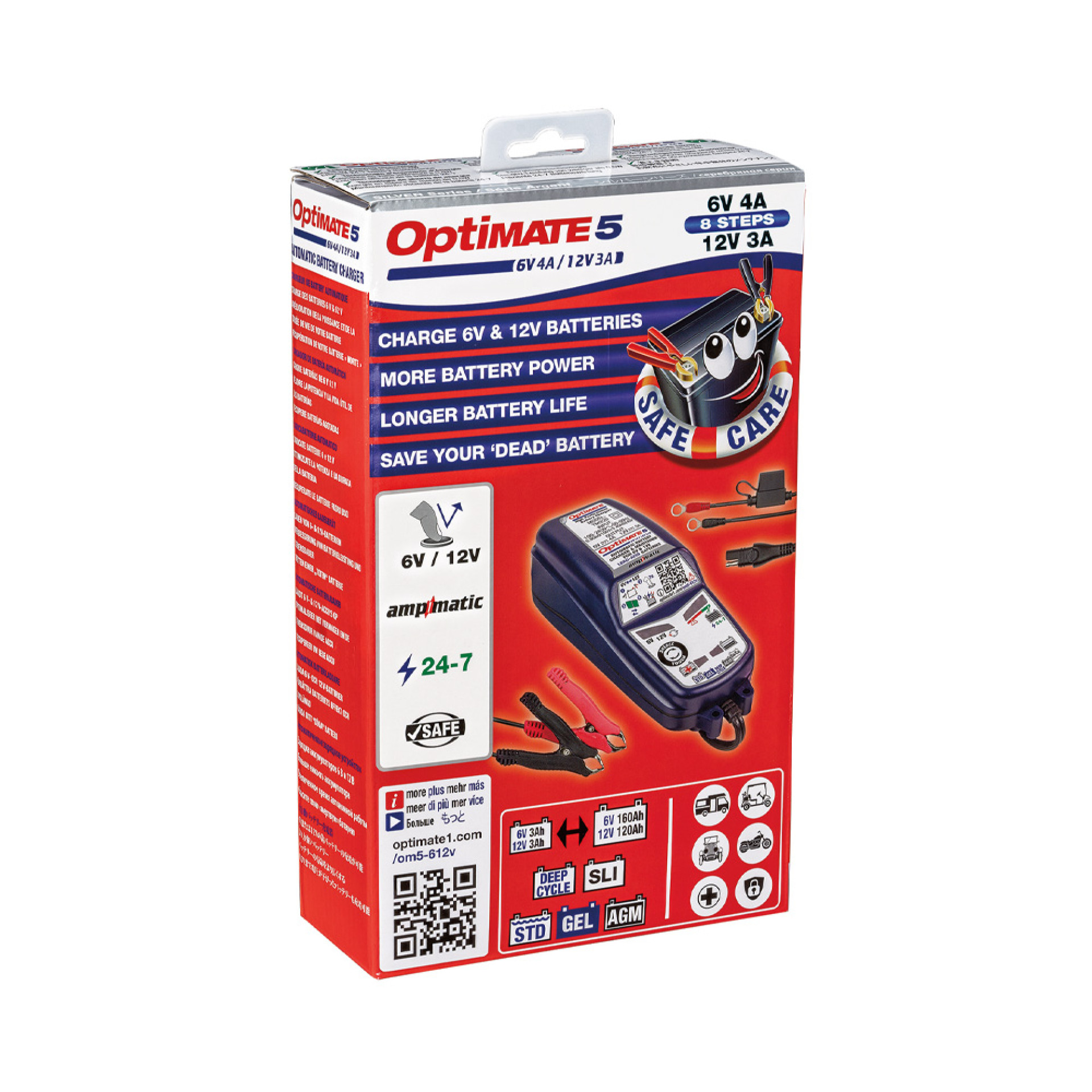 Druppellader OptiMate 5 VoltMatic 6V-4A / 12V-3A Silver | 252017
